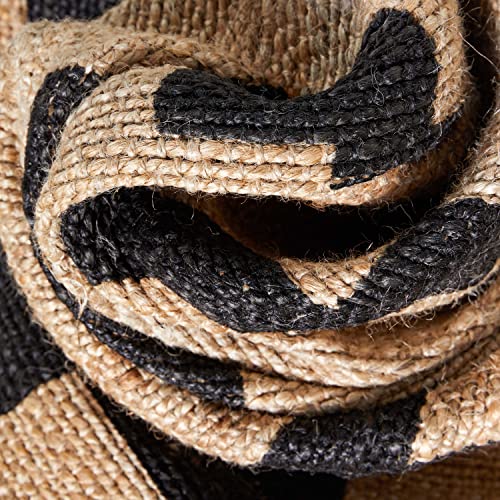 Well Woven Lebbiah Natural & Black Color Hand-Woven Chunky-Textured Jute Tribal Geometric Area Rug (8' x 10')