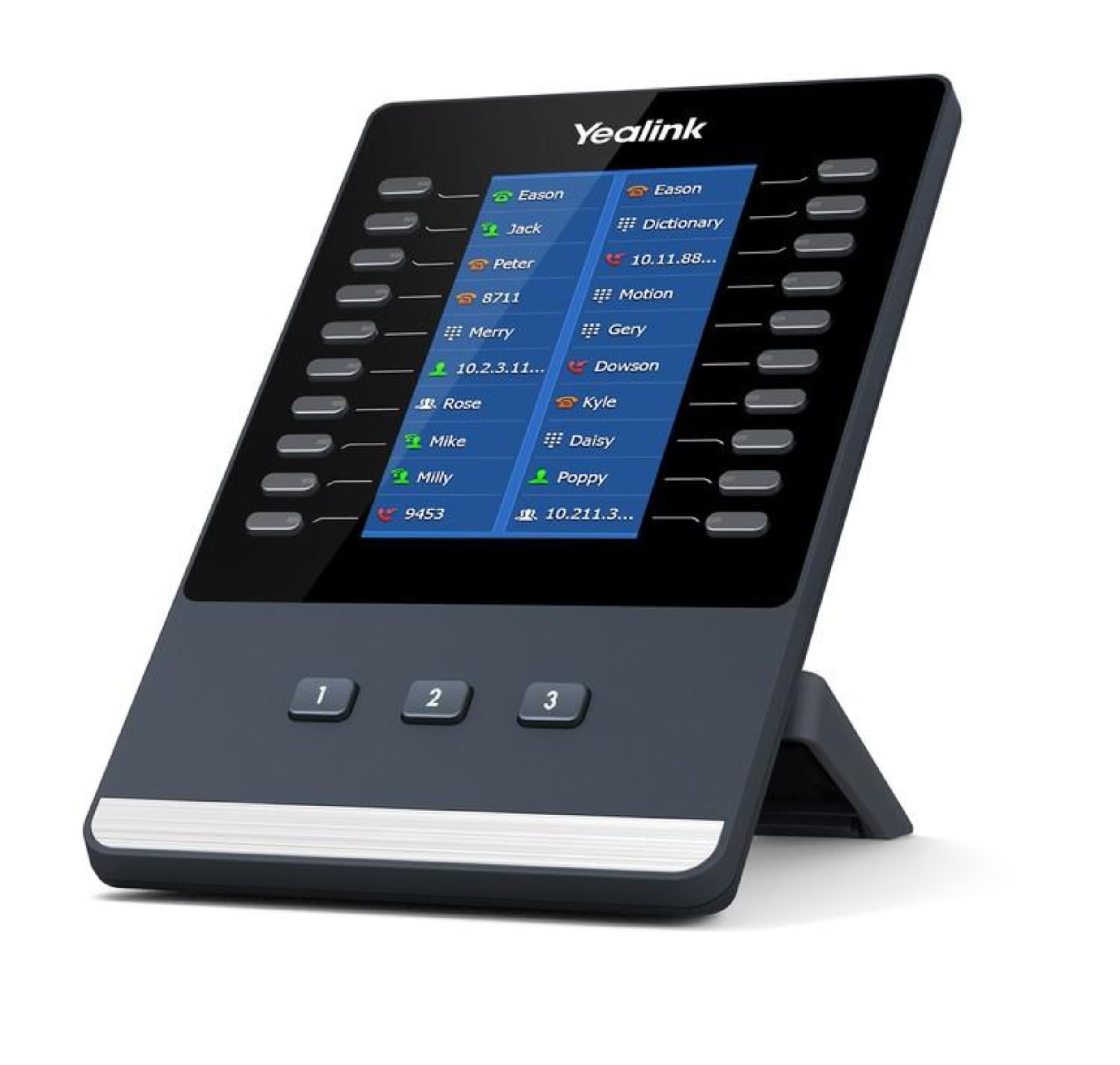 Yealink T4U Series Expansion Module, 4.3″ 272 x 480-pixel Color Screen, Color Icons, 20 Physical Keys on Each Page with Dual-Color LEDs