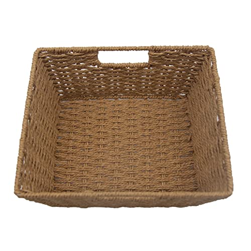 KOVOT Storage Woven Baskets Wicker Storage Wicker Storage Baskets with Built-in Carry Handles | Laundry Storage Pantry Bin - 9"L x 8"W x 4"H (2-Pack)