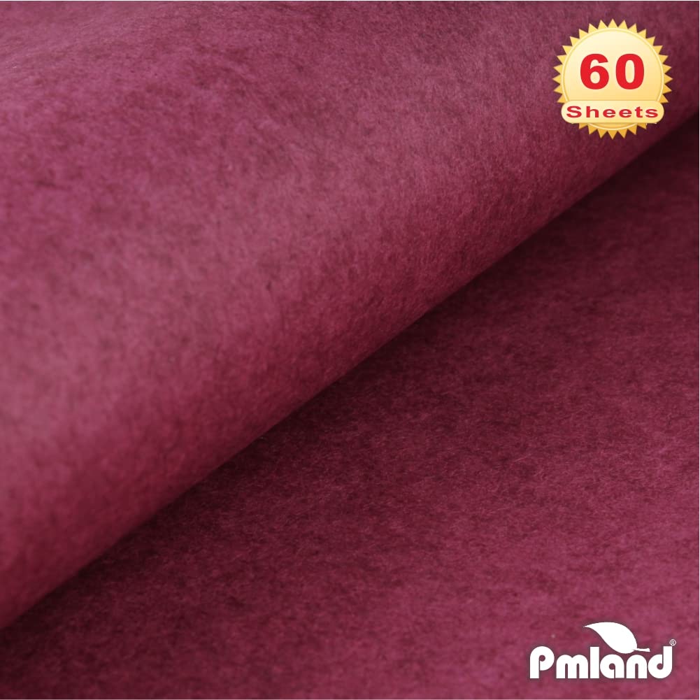 PMLAND Premium Quality Gift Wrapping Paper - Burgundy Color - 20 Inches x 26 Inches 60 Sheets