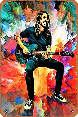 Seadlyise Dave Grohl Plaque Poster Vintage Metal Tin Sign Home Bedroom Kitchen Bar Home Cafe Wall Decor 8x12 inches