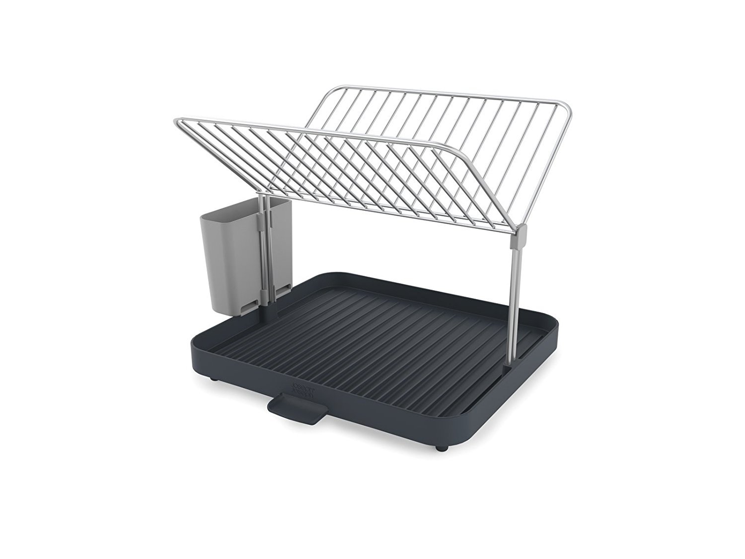 Joseph Joseph Y-Rack Dish Rack and Drain Board Set with Cutlery Organizer Drainer Drying Tray, Large, Gray