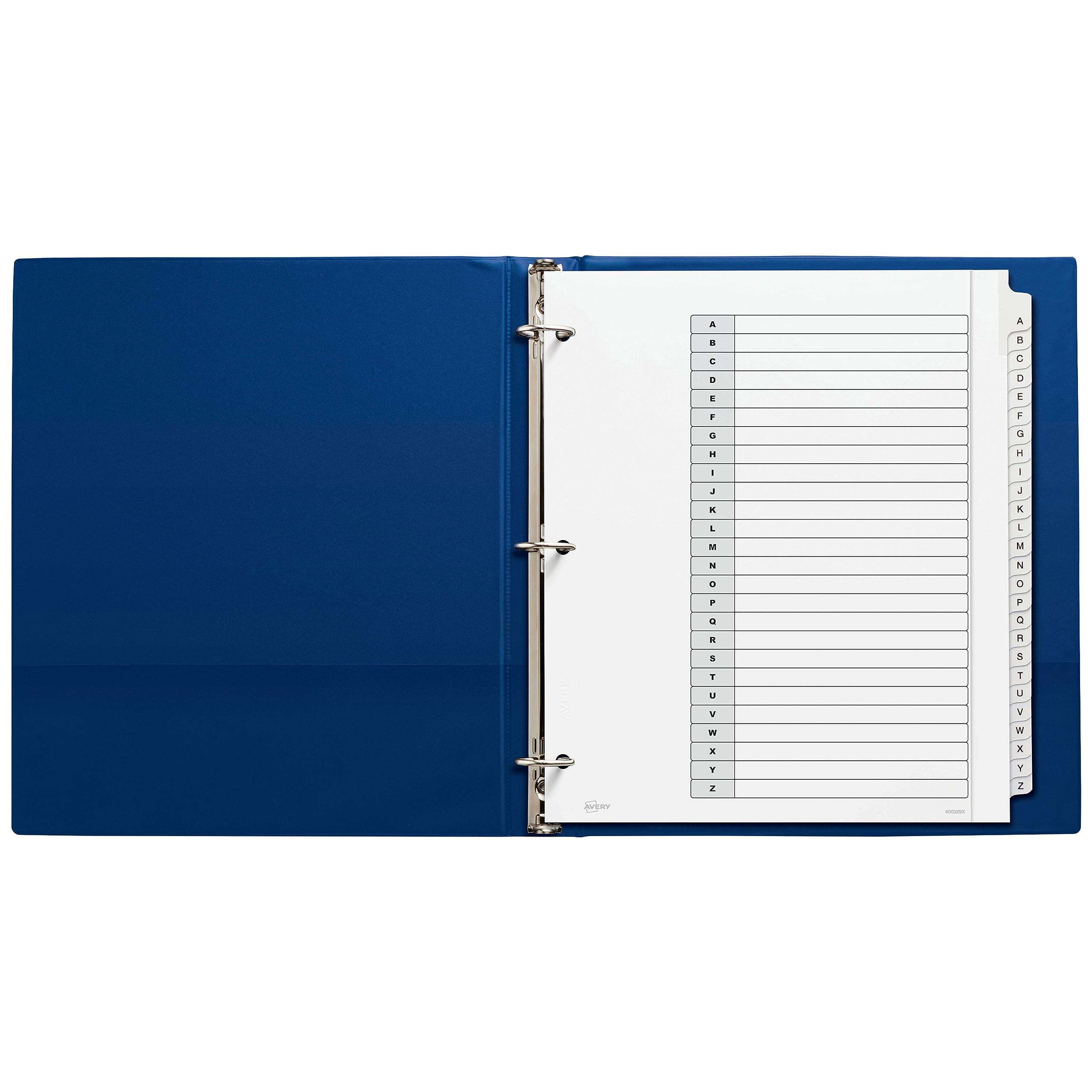 Avery Extra-Wide 26 Tab Dividers for 3 Ring Binders, Customizable Table of Contents, Multicolor Tabs, 1 Set (11166)