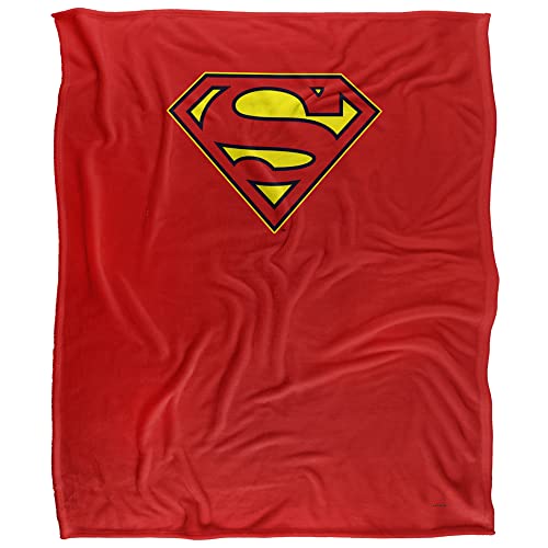 Superman Blanket, 50" x 60", Superman Cape Full Color Logo Silky Touch Super Soft Throw Blanket