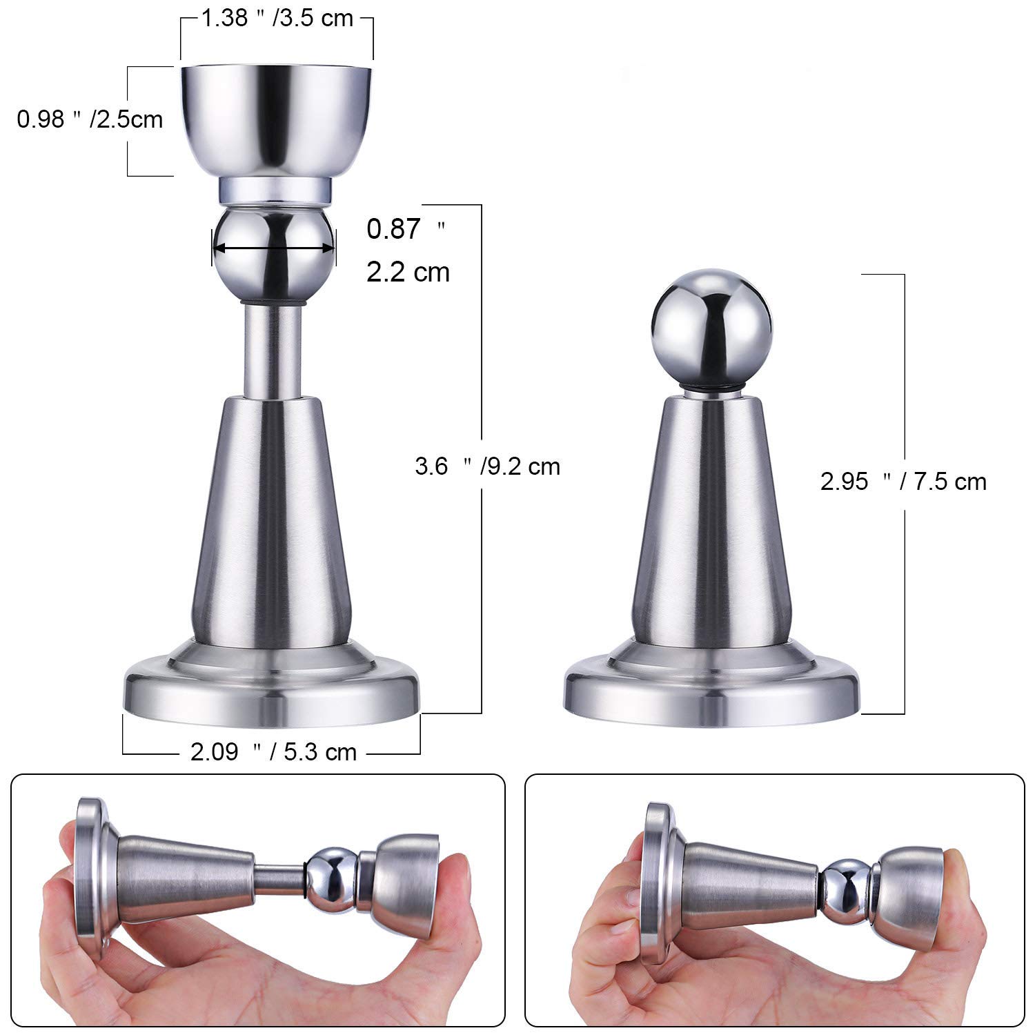 Soft-Catch Magnetic Door Holder Magnetic Doorstops Stainless Steel Wall Mount Door Stop (1)