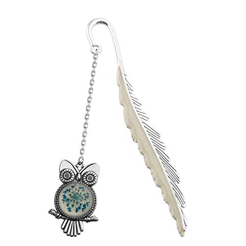 Gzrlyf Owl Bookmark Glow in The Dark Bookmark Luminous Book Markers Metal Book Lover Gifts (Luminous Bookmark)