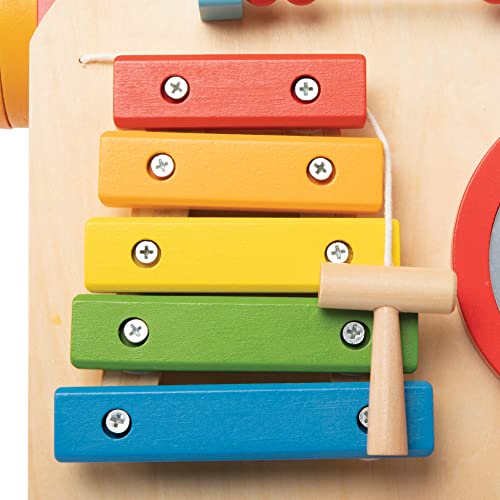 Nuby Wooden Baby Walker with Interactive Features for Early Development, Promotes Walking, Motor Skills, and Creativity