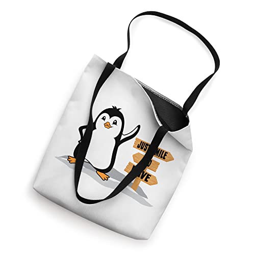 Just Smile And Wave, Cute Penguin For Men Women, Funny Bird Tote Bag
