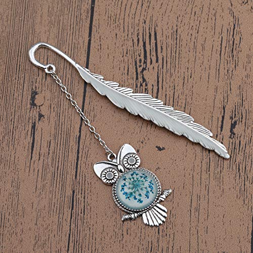 Gzrlyf Owl Bookmark Glow in The Dark Bookmark Luminous Book Markers Metal Book Lover Gifts (Luminous Bookmark)