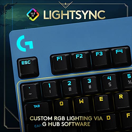 Logitech G PRO Mechanical Gaming Keyboard - Ultra-Portable Tenkeyless Design, Detachable USB Cable, LIGHTSYNC RGB Backlit Keys, Official League of Legends Edition