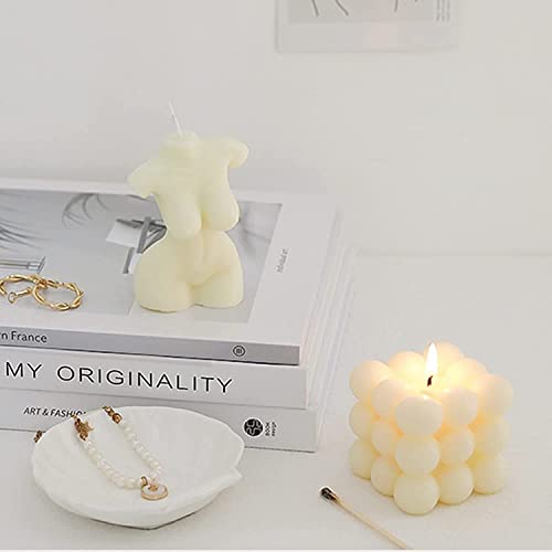 Bubble Cube + Human Body Candle Women Body Candle Body Shape Beautiful Art Candle Decoration for Wedding Decorative Candle for Bedroom Bathroom Decorations Hand Poured Scented Candle (Bubble + Body)