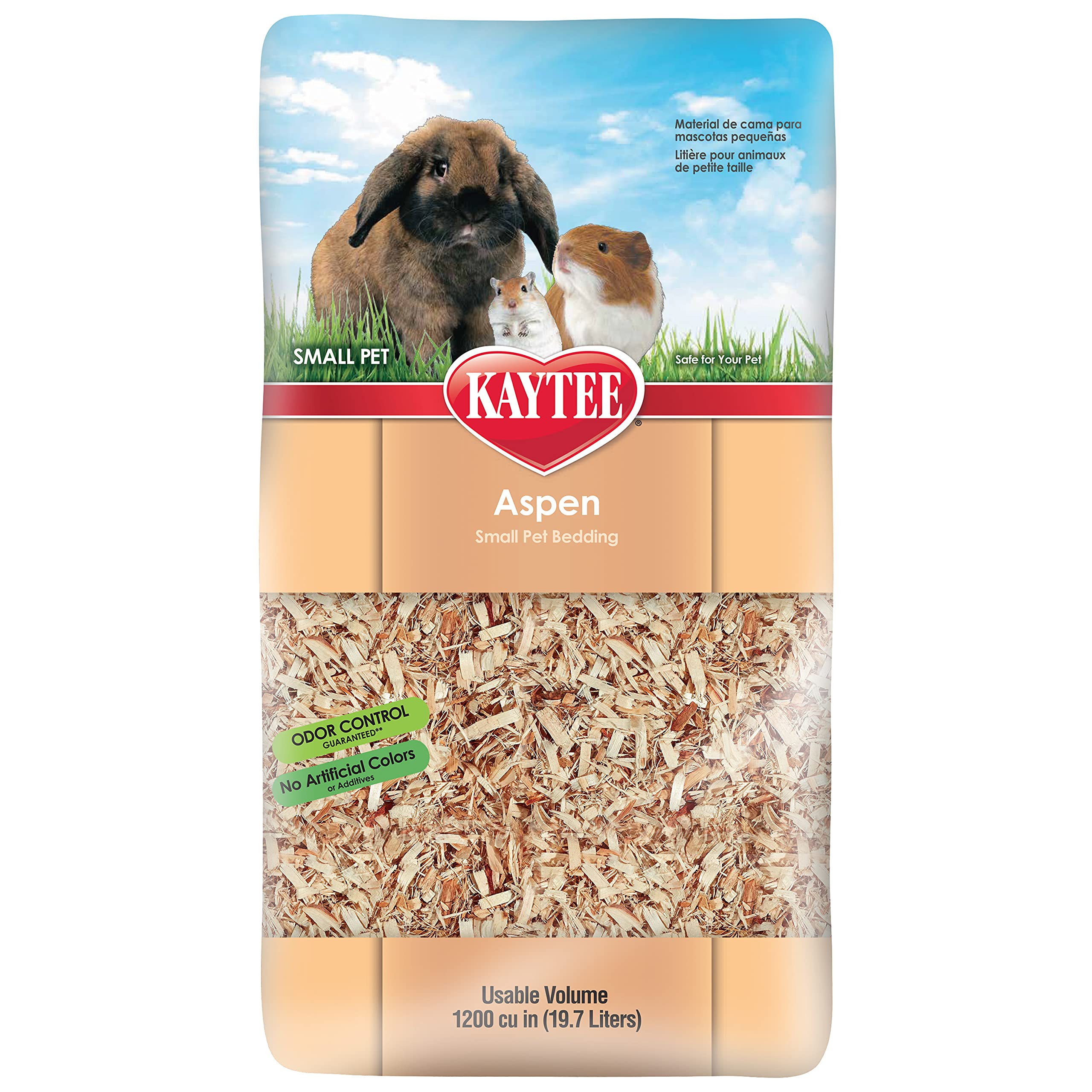 Kaytee Aspen Small Animal Pet Bedding For Pet Guinea Pigs, Rabbits, Hamsters, Gerbils, and Chinchillas, 19.7 Liters