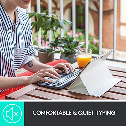 Logitech K380 Multi-Device Bluetooth Keyboard β Windows, Mac, Chrome OS, Android, iPad, iPhone, Apple TV Compatible β with Flow Cross-Computer Control and Easy-Switch up to 3 Devices β Dark Grey
