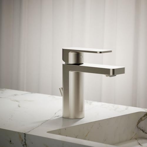 KOHLER 23472-4-Bn Parallel 1.2 Gpm Bathroom Sink Faucet, Single Handle, Brushed Nickel