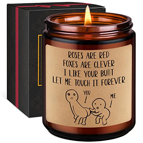 GSPY Scented Candles for Men, Women - Naughty Anniversary, Fiance Gifts for Her, Him, Couples Gifts - Funny Birthday, Mothers Day, Fathers Day, Love You Gifts for Husband, Wife, Boyfriend, Girlfriend