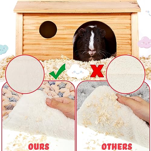 Yulejo 6 Pieces Guinea Pig Bed Plush Hamster Mat Bunny Bed Small Animal Sleeping Bedding Pads with Cleaning Dustpan Brush for Chinchilla Squirrel Hedgehog Small Animals (Cool Color, Star)