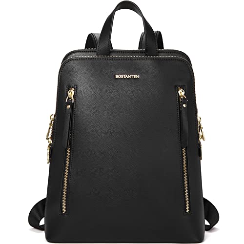 BOSTANTEN Leather Backpack Purse for Women Work Travel Backpack Stylish Ladies Shoulder Bags