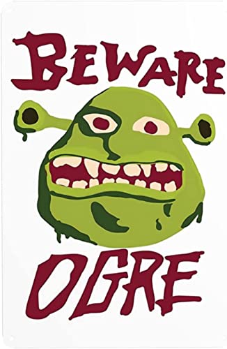 SaNavie Shrek Sign Metal Sign Metal Tin Sign Retro Vintage Tin Sign Plaque Poster Outdoor Street Cafe Bar Club Kitchen Home Wall Decor 8x12 Inch