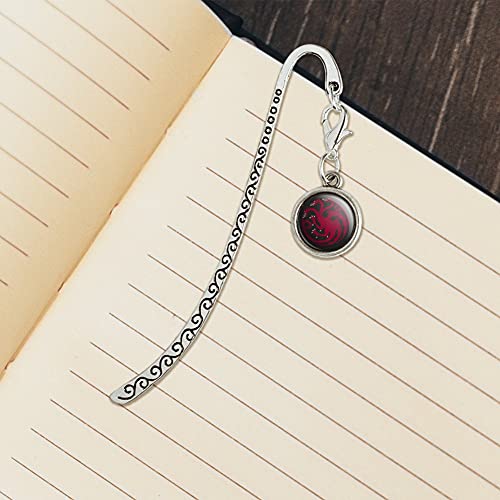 Game of Thrones Targaryen Sigil Metal Bookmark Page Marker with Charm