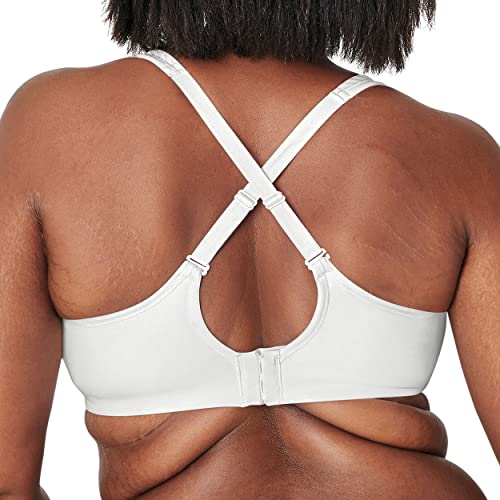 Playtex Women's Bounce Control, Coverage Convertible Wireless T-Shirt, Full-Support Wirefree Bra, White, 40DDD