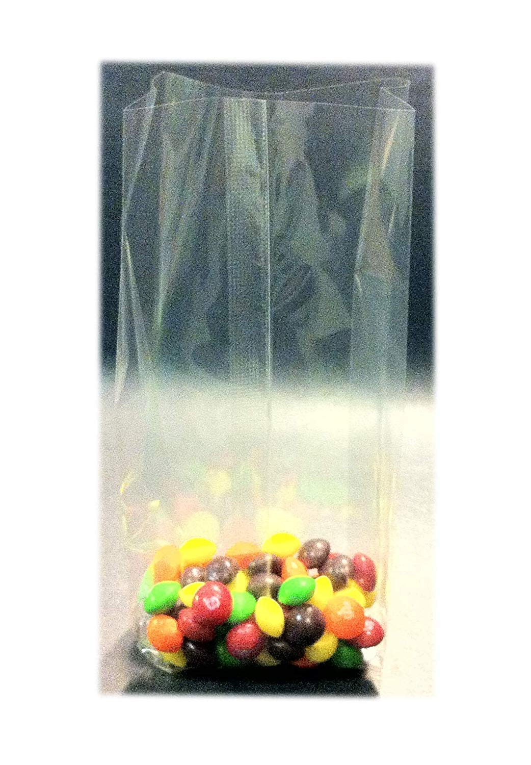 UNIQUEPACKING 100 Pcs 4x2x12 Clear Side Gusseted Cello Cellophane Bags Good for Candy Cookie Bakery