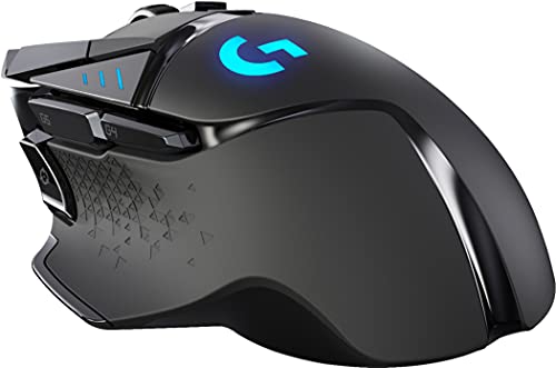 Logitech G502 Lightspeed Wireless Gaming Mouse, Hero 25K Sensor, 25,600 DPI, RGB, 11 Programmable Buttons, Long Battery Life, Powerplay- Compatible, PC/Mac - Black (Renewed)