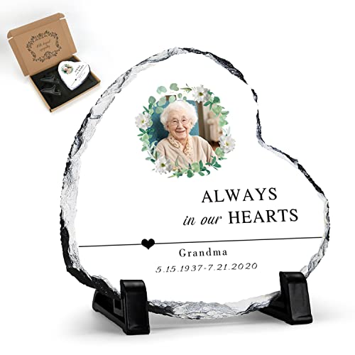 Sympathy gifts Memorial gifts for loss of father/mother customized picture Condolences/Bereavement/Memorial/Grief Gifts Funeral Decor Sign in Memory of Loved One Sorry for Your Loss Remembrance (Always in hearts)