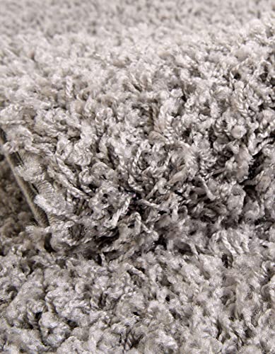 Rugs.com - Über Cozy Solid Shag Collection Rug – 8' x 11' Cloud Gray Shag Rug Perfect for Living Rooms, Large Dining Rooms, Open Floorplans