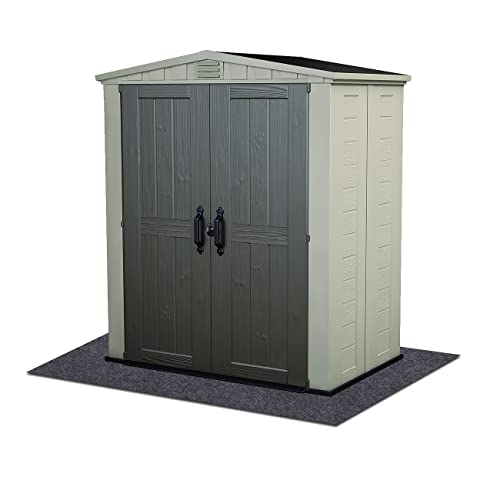 Outdoor Storage Shed Mat,Waterproof and Dustproof Outdoor Carport Mat—Backing Prevents Liquid Penetration,Soft Material, Patio Furniture Mat,Non-Slip Backing,Washable (8' x 8')