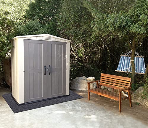 Outdoor Storage Shed Mat,Waterproof and Dustproof Outdoor Carport Mat—Backing Prevents Liquid Penetration,Soft Material, Patio Furniture Mat,Non-Slip Backing,Washable (8' x 8')