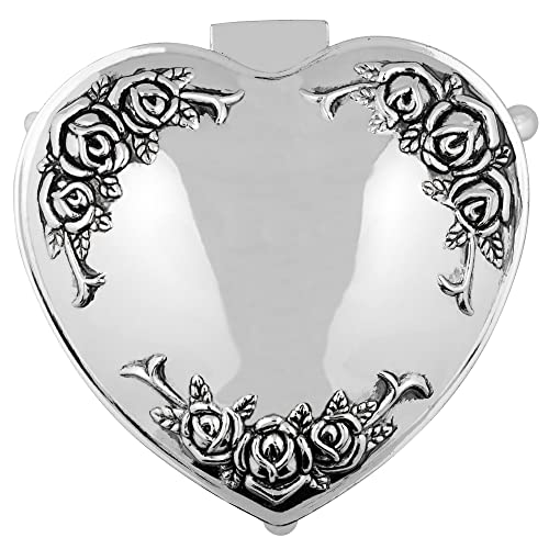 Las Arras Matrimoniales | Wedding Tokens | Unity Coins | Beautiful Heart Shaped Silver-Tone Decorative Box | Traditional Spanish Catholic Wedding Tradition | Includes 13 Metal Silver-Tone Coins