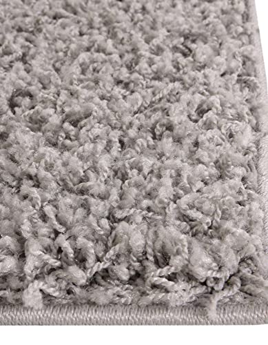 Rugs.com - Über Cozy Solid Shag Collection Rug – 8' x 11' Cloud Gray Shag Rug Perfect for Living Rooms, Large Dining Rooms, Open Floorplans