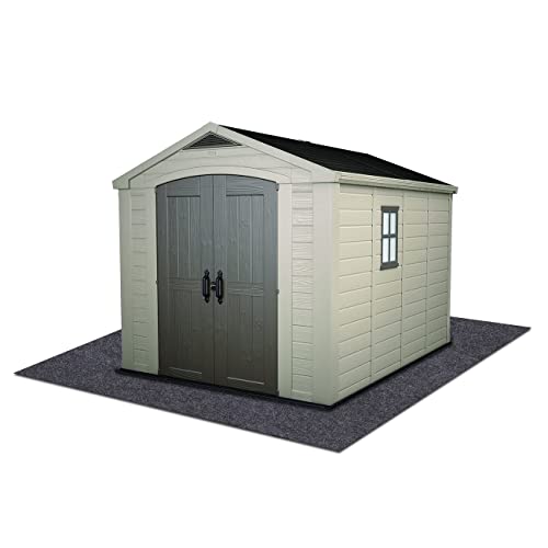 Outdoor Storage Shed Mat,Waterproof and Dustproof Outdoor Carport Mat—Backing Prevents Liquid Penetration,Soft Material, Patio Furniture Mat,Non-Slip Backing,Washable (8' x 8')