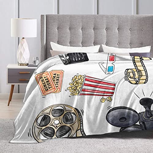 Thinye 3D Popcorn Film Throw Blanket for Kids Baby Soft Fleece Blanket for Adults Men,Twin (80βΓ60β)