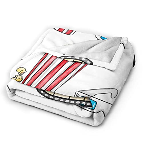Thinye 3D Popcorn Film Throw Blanket for Kids Baby Soft Fleece Blanket for Adults Men,Twin (80βΓ60β)