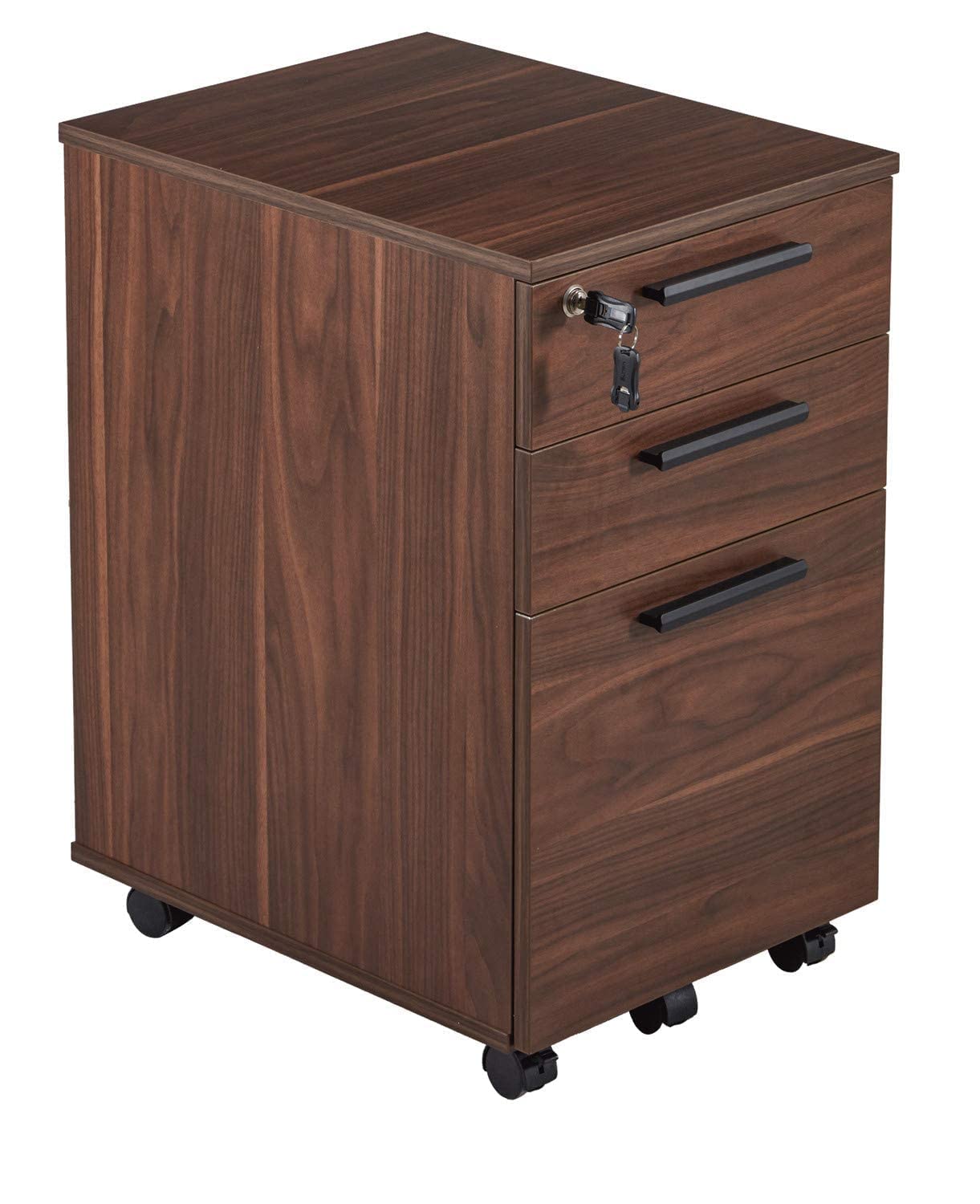 3-Drawer Office Filing Storage Cabinet, Under Desk Vertical Filing Cabinet, Lock Drawers