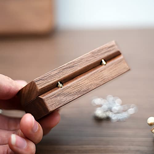 molchagar Ring Box for Wedding Ceremony, Wooden Ring Bearer Box, Velvet Ring Box for Propsal, Jewelry Display Box for 2 Wedding Rings, Valentine Gift Box