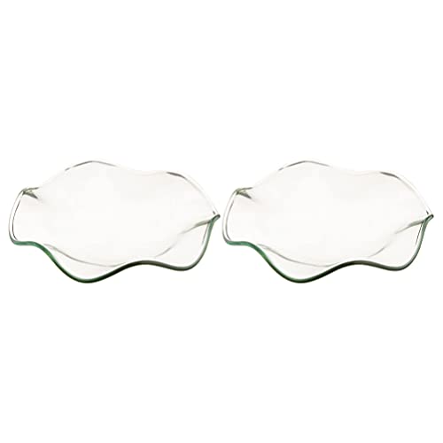 Cabilock 2pcs Wax Warmer Replacement Dish Oil Warmer Dish Flower Shaped Wax Melt Warmer Liners Glass Dish Candle Bowl Plate Oil Tray for Scented Wax Aroma Lamp Electric Lamps