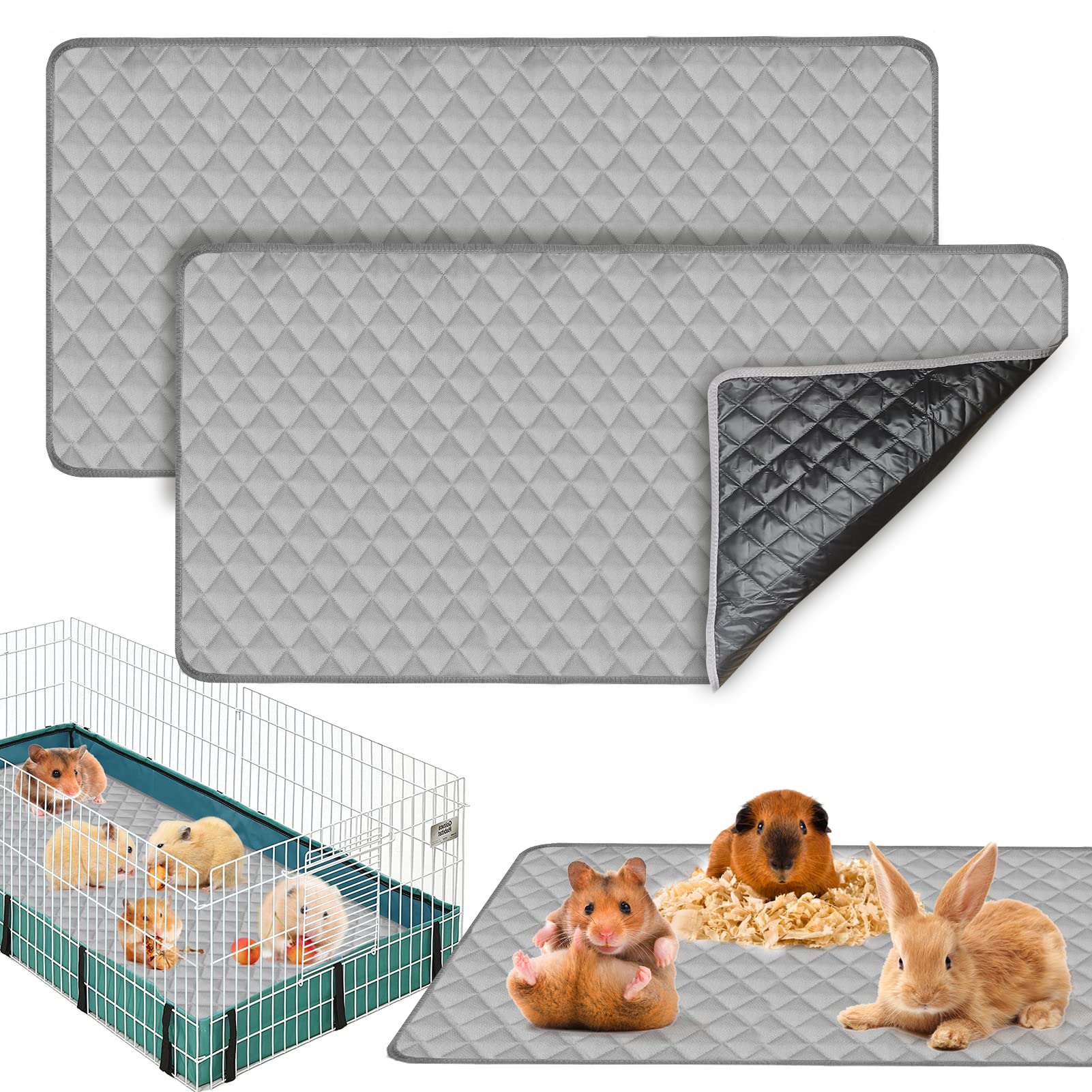 AIERSA 2Pack Guinea Pig Cage Liners - Super Absorbent and,Odor Control,Guinea Pig Bedding Solution 23" x 47"