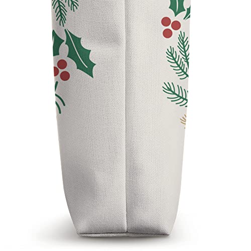 Melissa Monogram Name Holiday Christmas Floral Wreath Gift Tote Bag