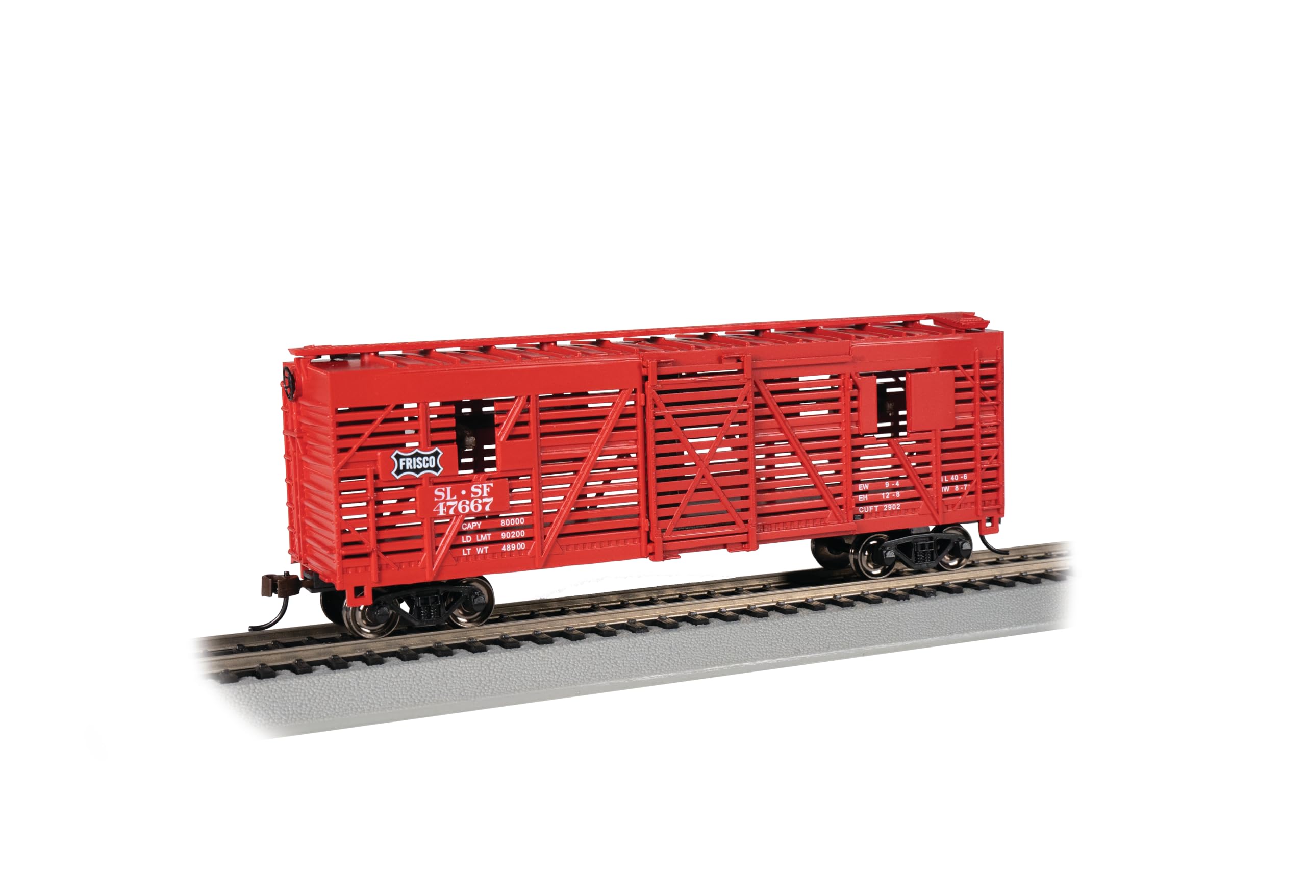 Bachmann Trains - 40' Animated Stock Car - Frisco #47667 with Cattle - HO Scale