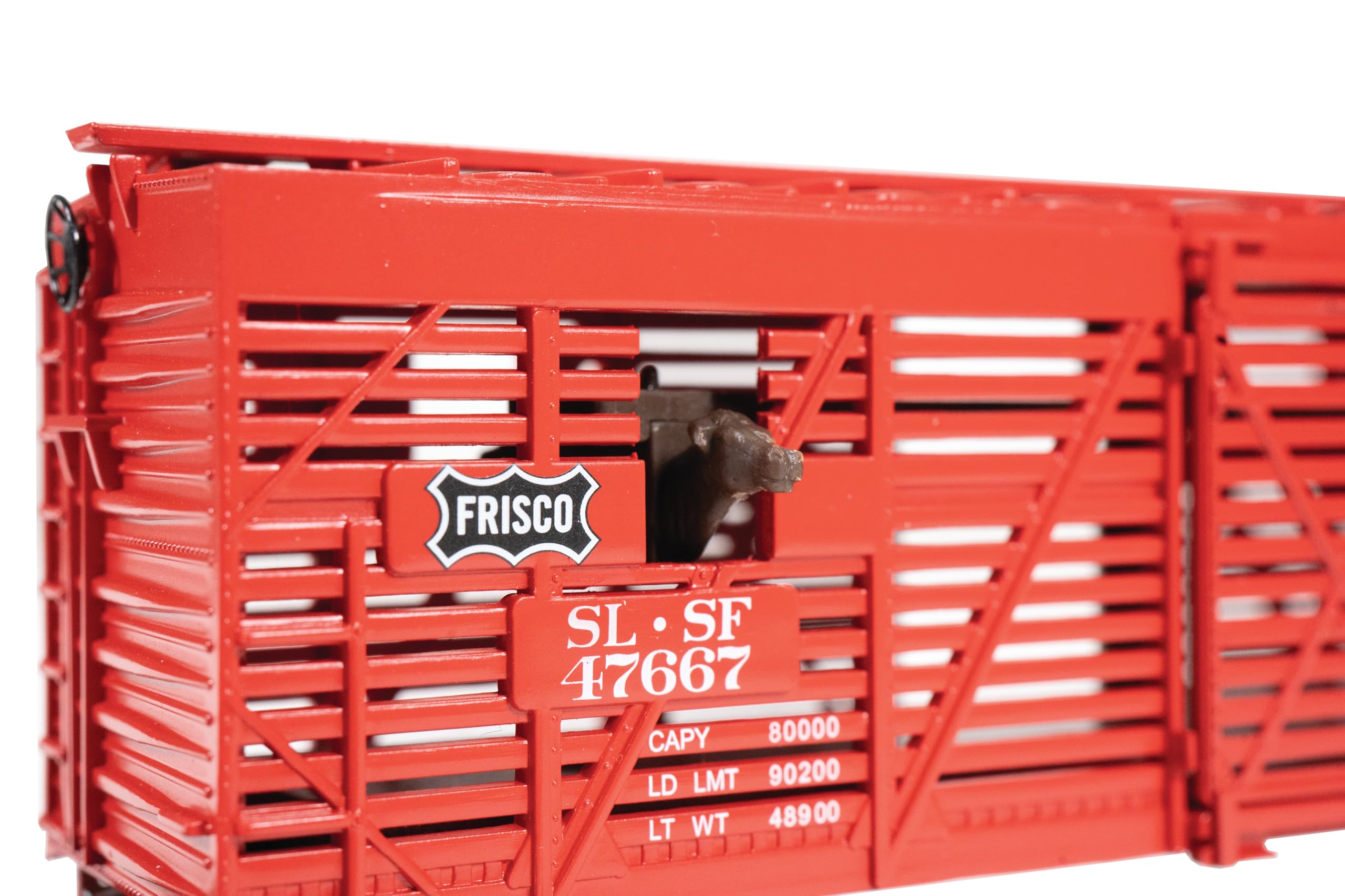 Bachmann Trains - 40' Animated Stock Car - Frisco #47667 with Cattle - HO Scale