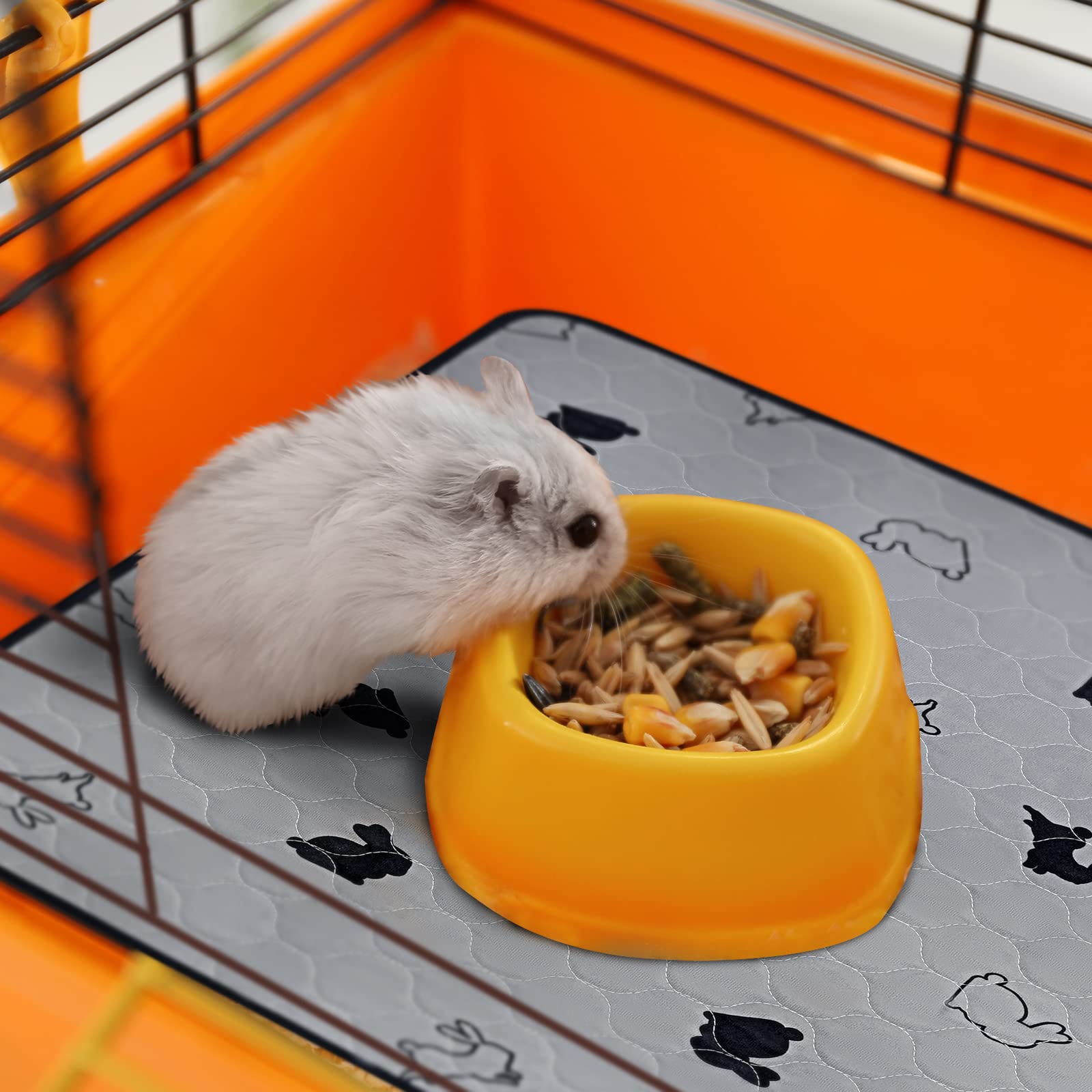Guinea Pig Cage Liners, 2 Pack Washable 24'' x 47'' Fleece Bedding, Waterproof Reusable, Anti-Slip Pee Pad for Guinea Pigs, Rabbits, Hamsters & Small Pets