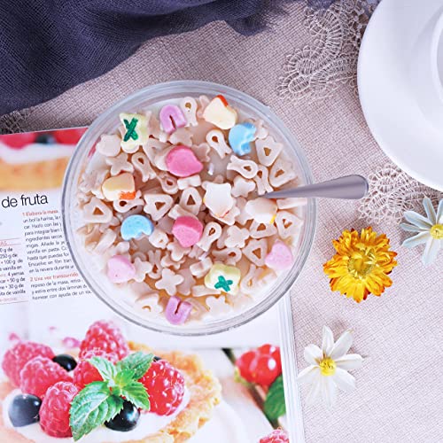 Lucky French Vanilla Charms Cereal Bowl with Metal Spoon Marshmallow and Stars Scented Candle Gift