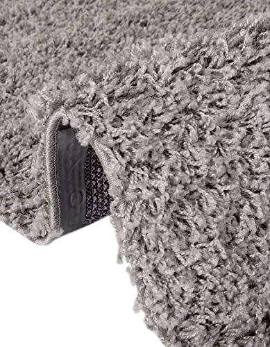Rugs.com - Über Cozy Solid Shag Collection Rug – 7' x 10' Cloud Gray Shag Rug Perfect for Bedrooms, Dining Rooms, Living Rooms