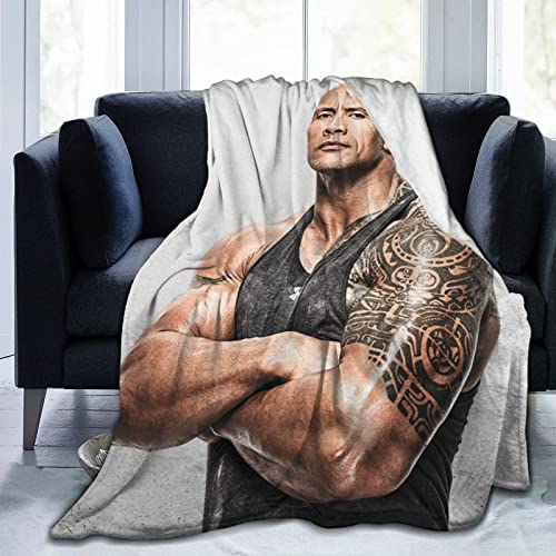Throw Flannel Blanket for Dwayne Douglas Johnson Blanket for Home Decor for Men/Women 50in×40in
