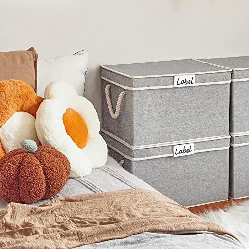 LoforHoney Home Bundle- Storage Bins with Lids, Light Gray, Large 4-Pack & XLarge 2-Pack
