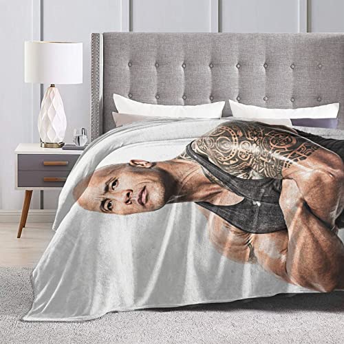 Throw Flannel Blanket for Dwayne Douglas Johnson Blanket for Home Decor for Men/Women 50in×40in