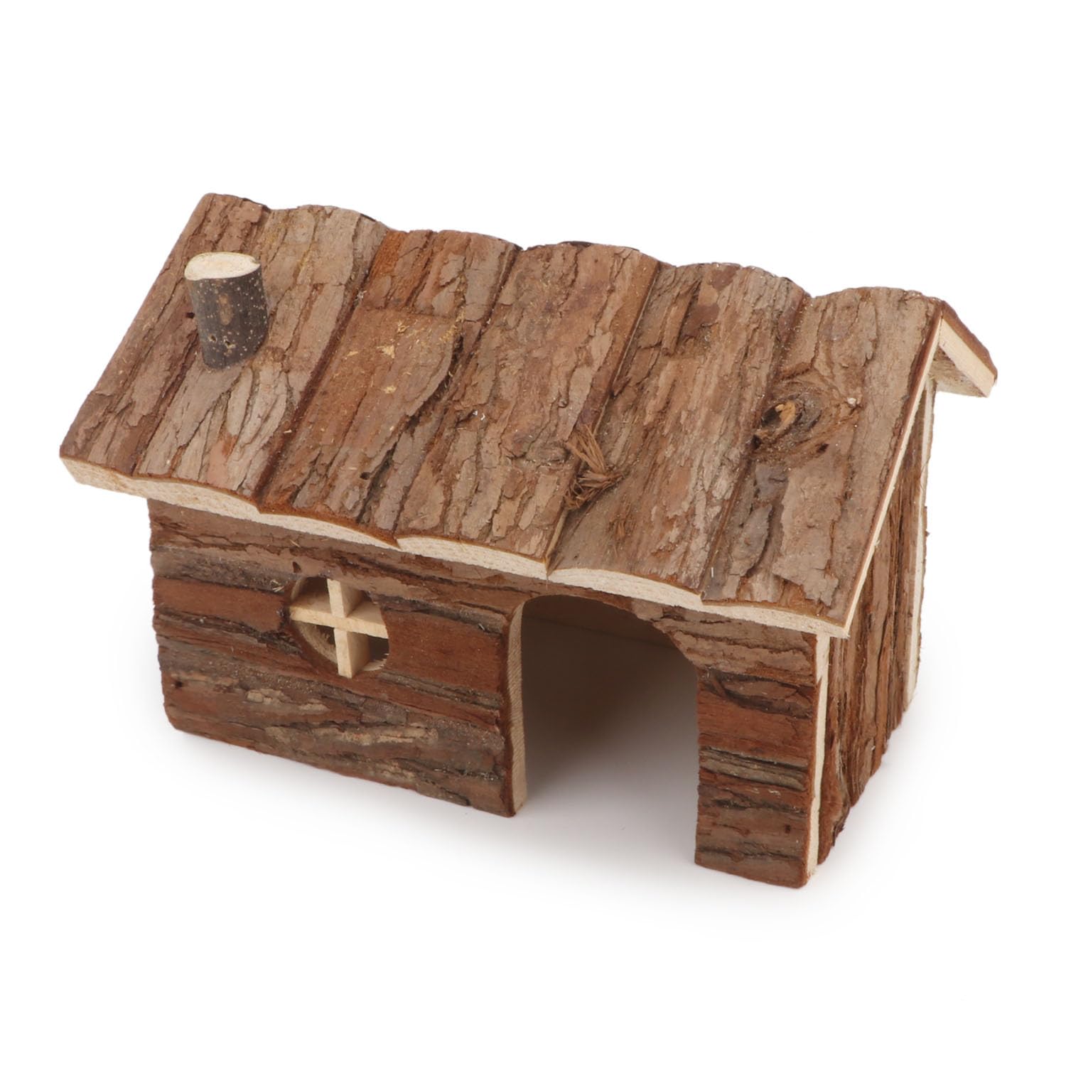 Wontee Hamster Wood House Hamster Hideout Hut for Dwarf Hamsters Mice Small Gerbils (Medium)