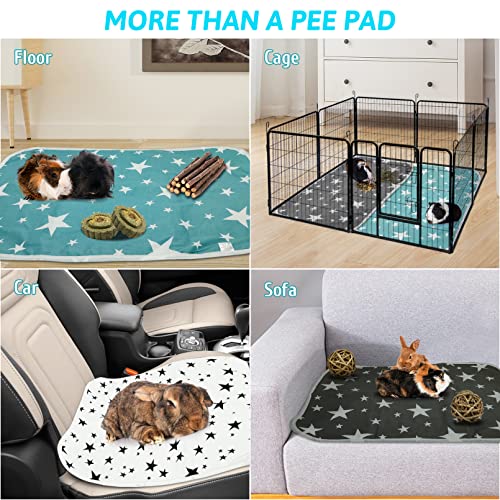 BNOSDM Guinea Pig Cage Liners 3 Packs Reusable Small Animals Pee Pads Washable Guinea Pig Bedding Highly Absorbent Cage Mats for Rabbits Hamsters Rats and Other Small Pets